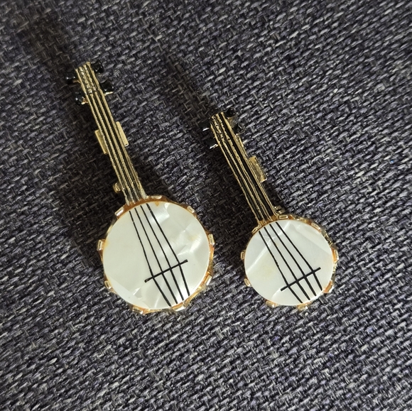 musical instrument | Jewelry | Vintage Pair Of Banjo Pins Or Brooch ...
